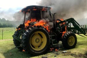 Tractor Destroyed by Fire - BreezyNews.com - Kosciusko News 24/7