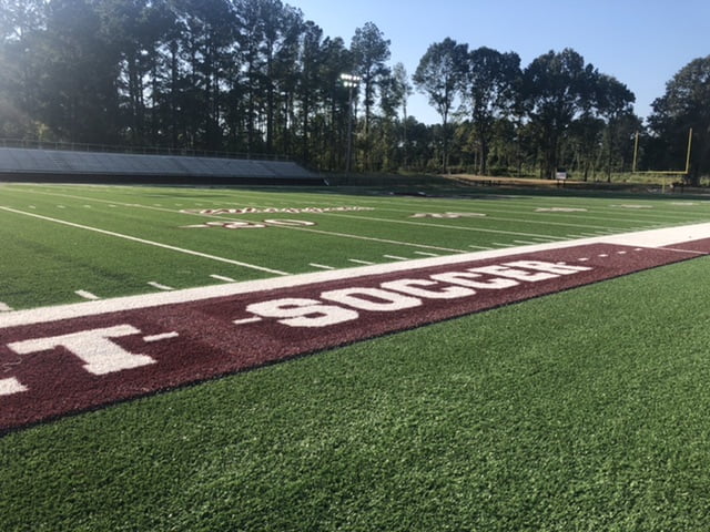 Photos: Landrum Field turf installation nearing completion - BreezyNews ...