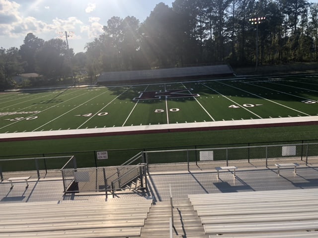 Photos: Landrum Field turf installation nearing completion - BreezyNews ...