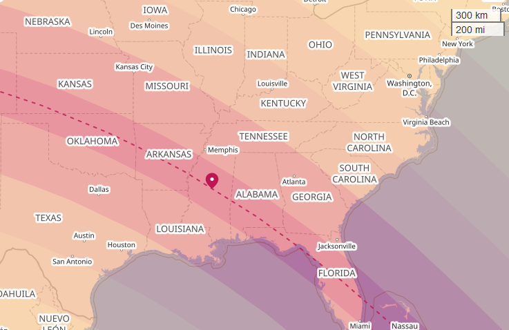 Central Mississippi located in path of totality for 2045 solar eclipse ...